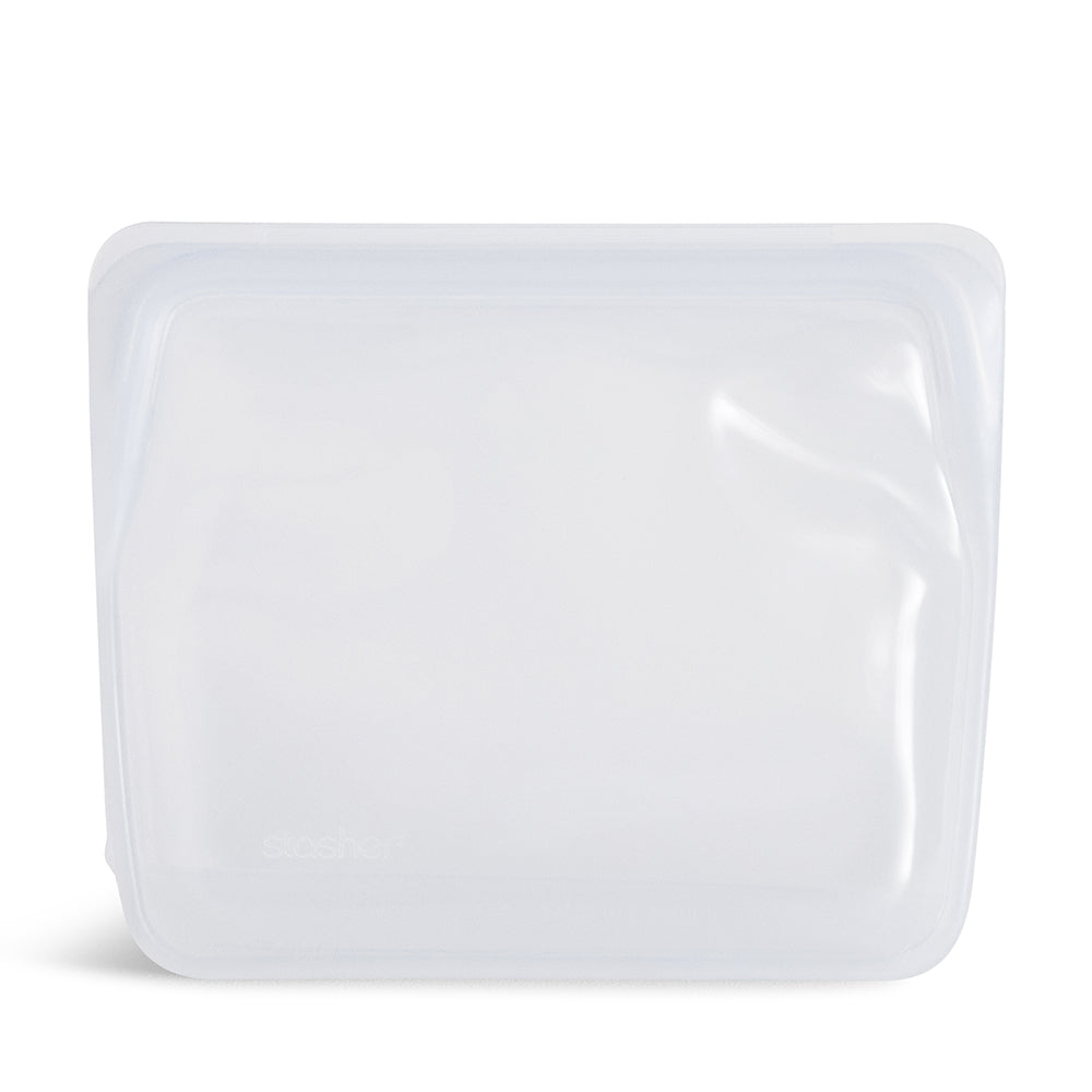 STSU01 BOLSA REUTILIZABLE DE SILICONA STAND-UP MID CLEAR MARCA STASHER — Innstintus